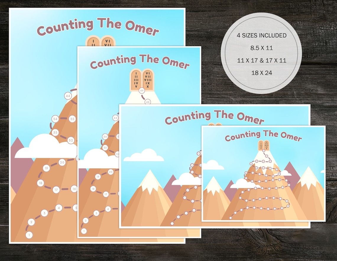 Printable Counting the Omer Activity, Shavuot Count Down, Passover ...