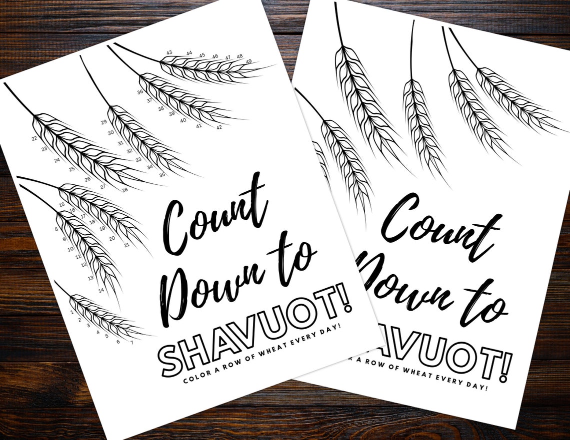 Printable Counting the Omer Coloring Sheets, Count Down to Shavuot ...