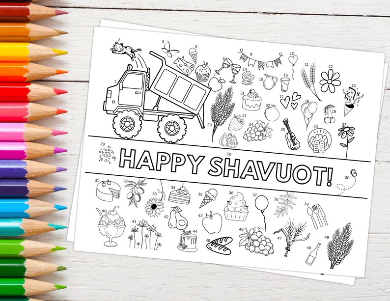 Printable Counting the Omer Coloring Sheets, Count Down to Shavuot ...