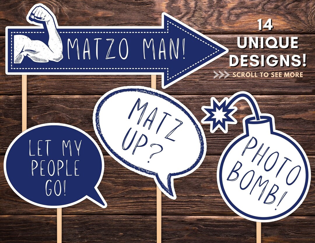 Printable Photo Booth Props for Passover, Pesach Party Seder ...