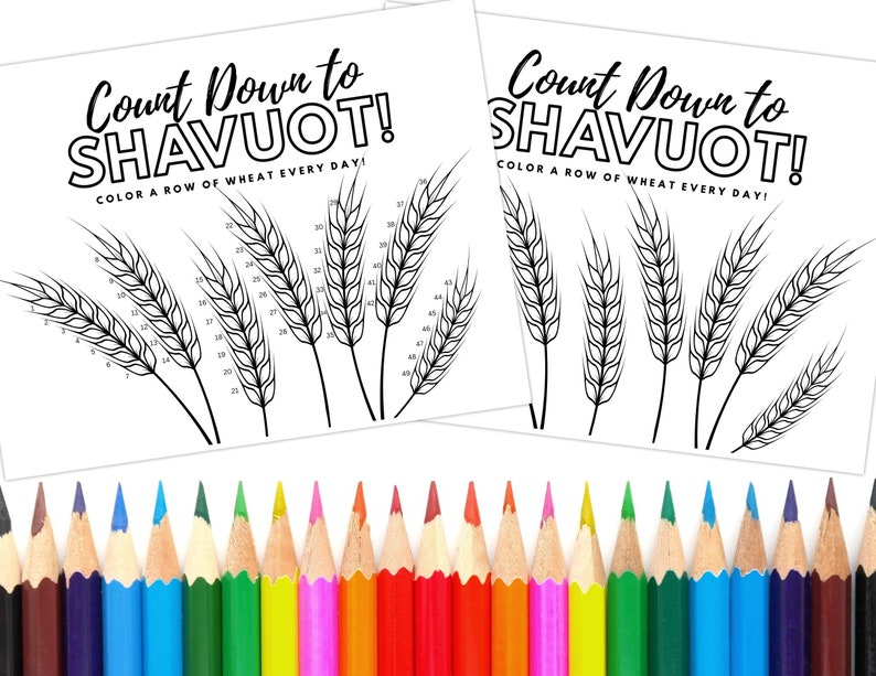 Printable Counting the Omer Coloring Sheets, Count Down to Shavuot ...
