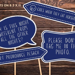 Printable Photo Booth Props for Passover, Pesach Party Seder ...