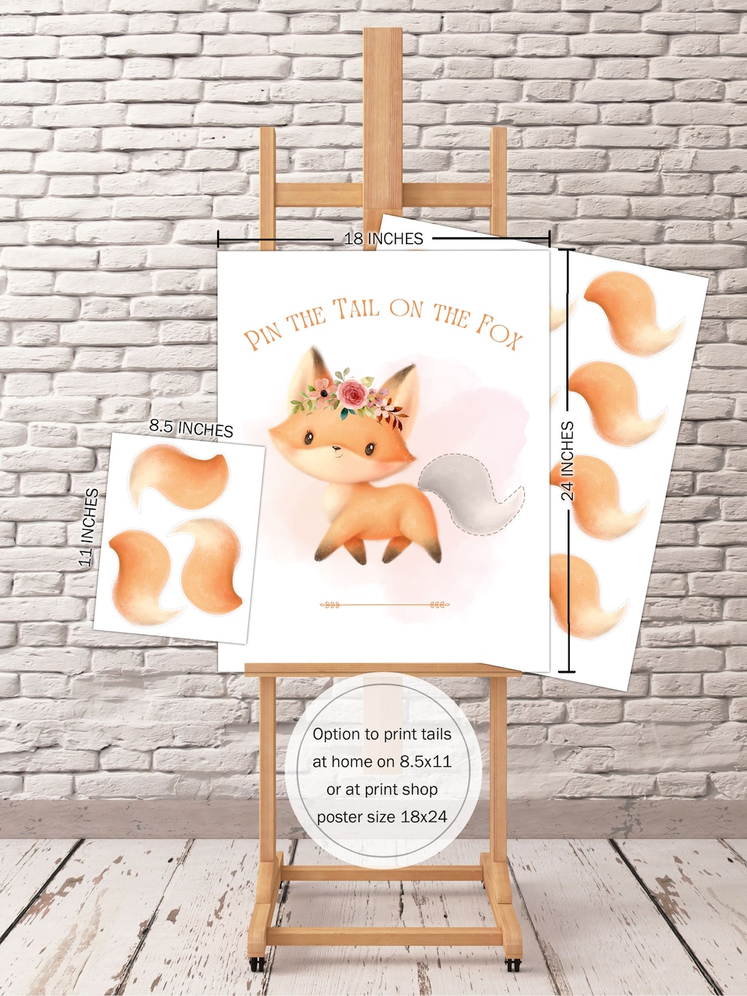 Pin the Tail on the Fox Birthday Party Game Instant Download, Woodland ...