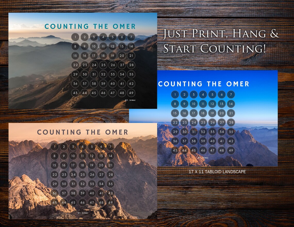 Printable Counting the Omer Activity, Shavuot Count Down, Passover ...