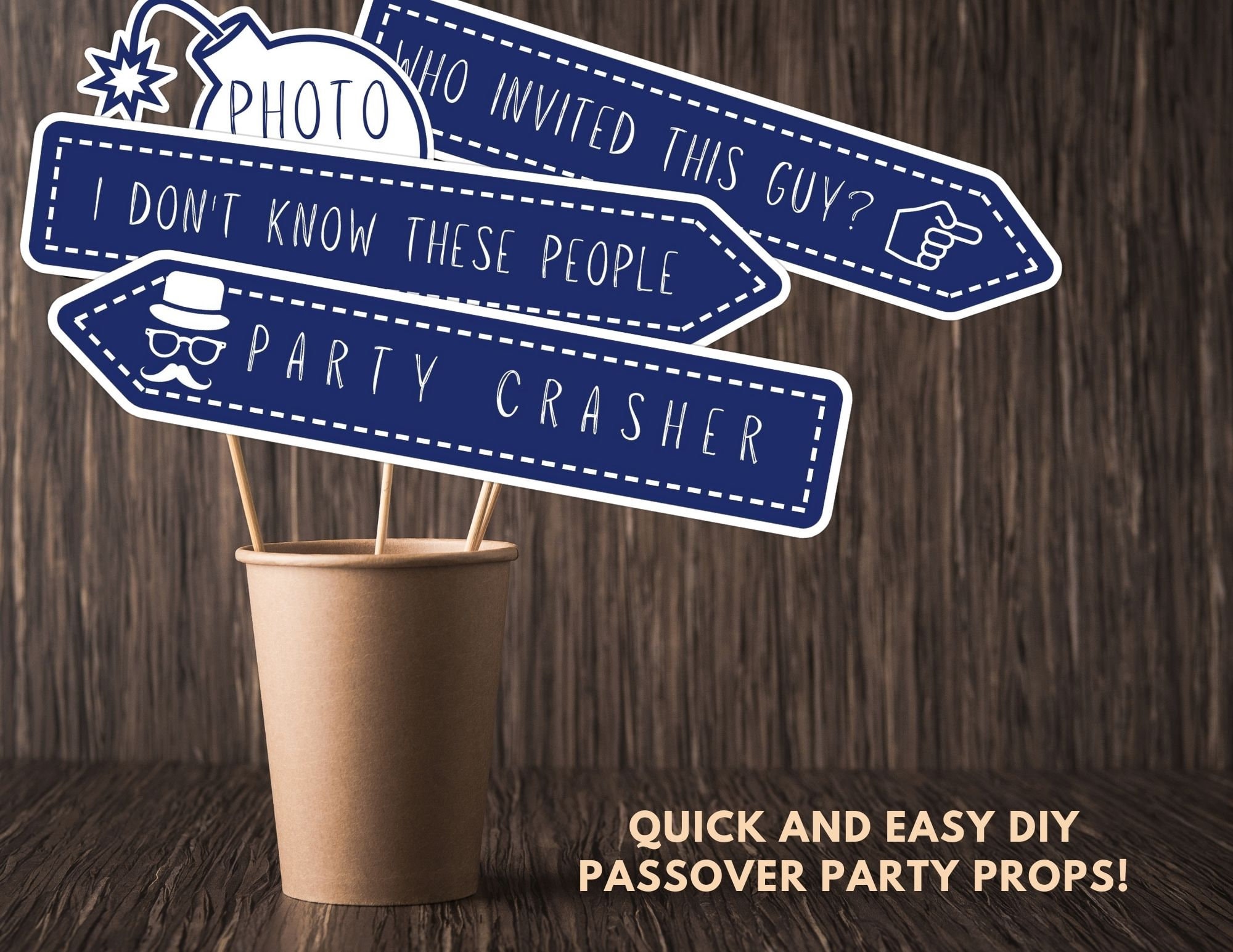 Printable Photo Booth Props for Passover, Pesach Party Seder ...