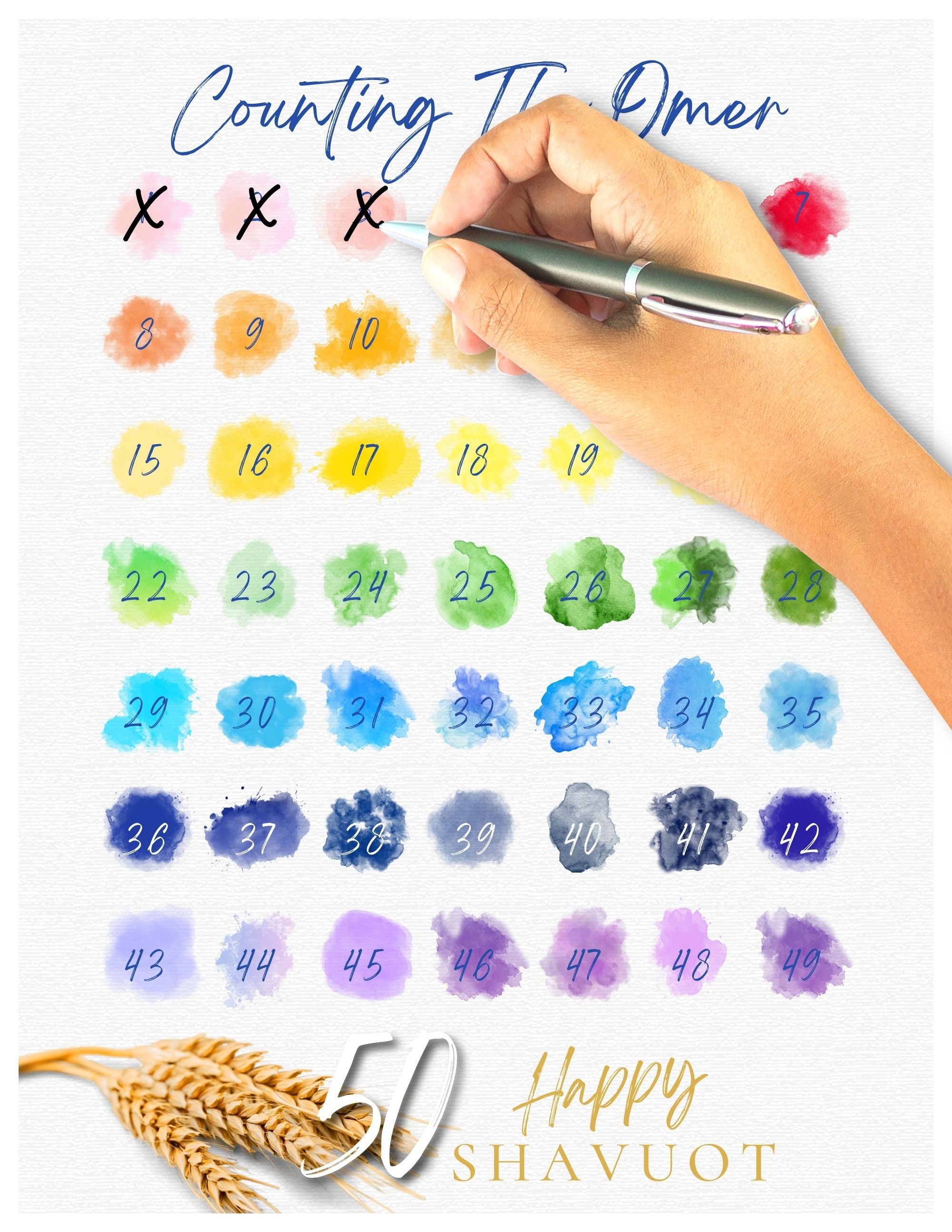 Printable Counting the Omer Activity, Passover Activity, Spring Feast ...