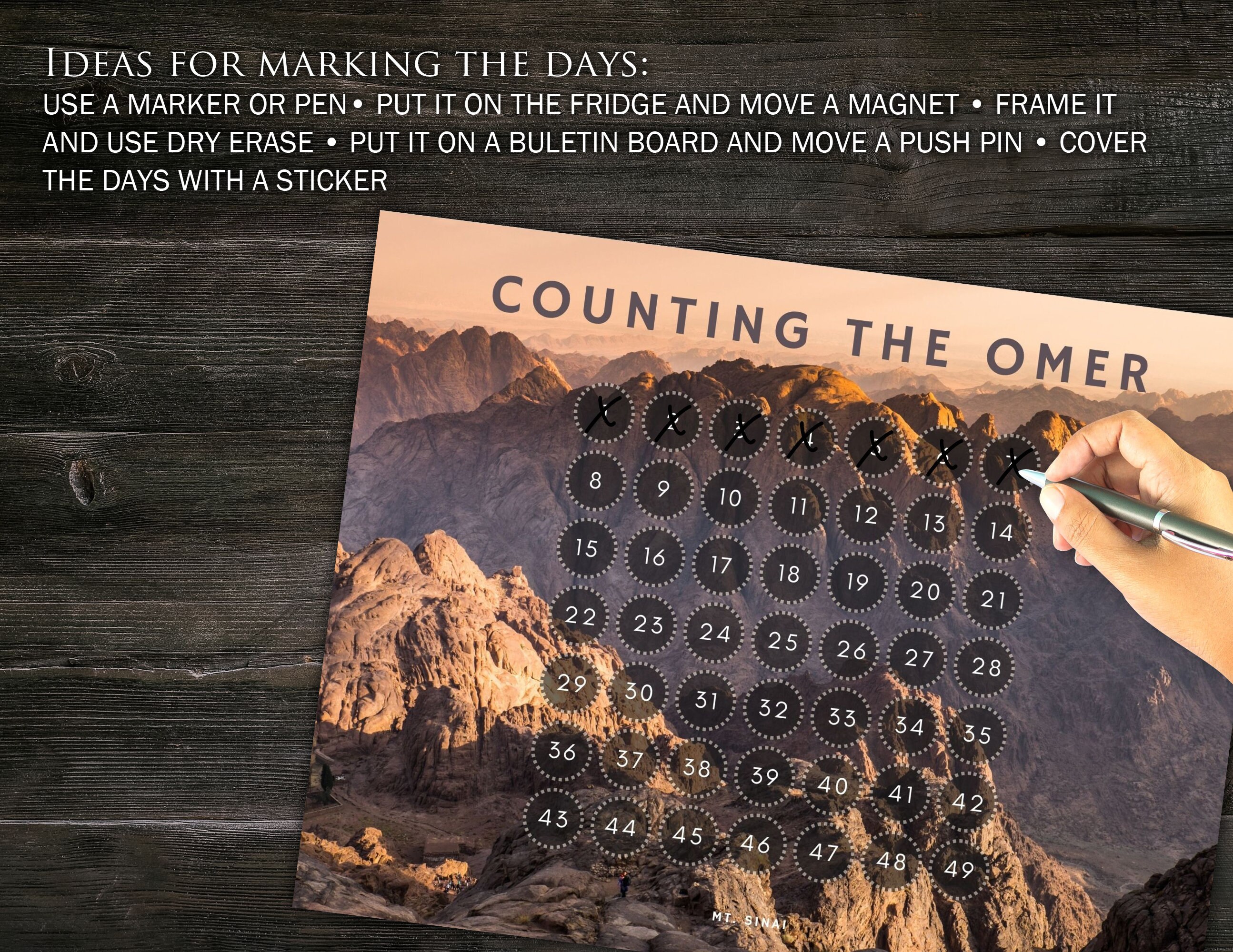 Printable Counting the Omer Activity, Shavuot Count Down, Passover ...