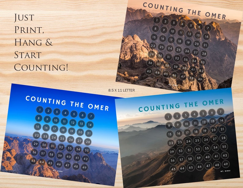 Printable Counting the Omer Activity, Shavuot Count Down, Passover ...