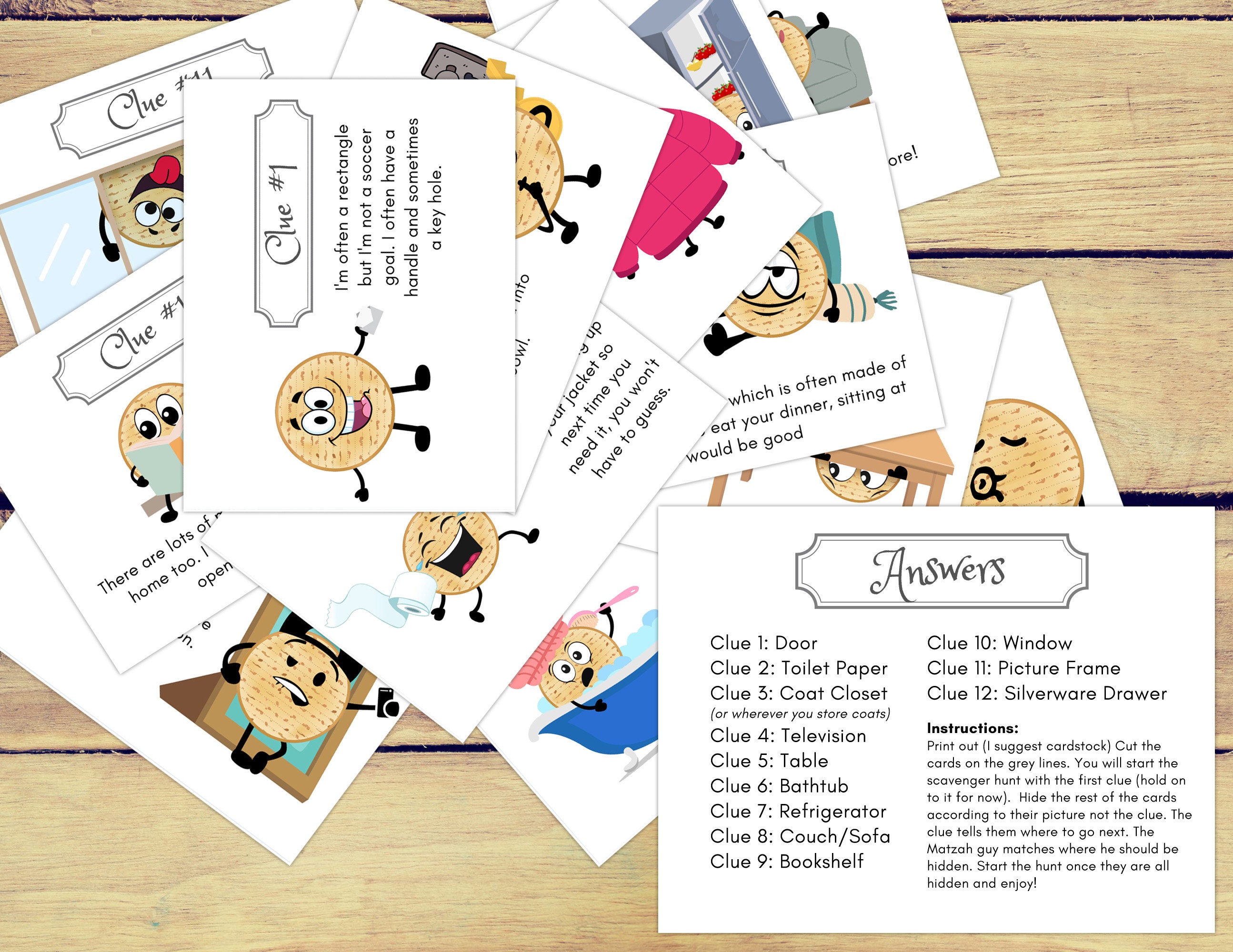 Passover Scavenger Hunt Game, Afikomen Treasure Hunt, Pesach Activity ...