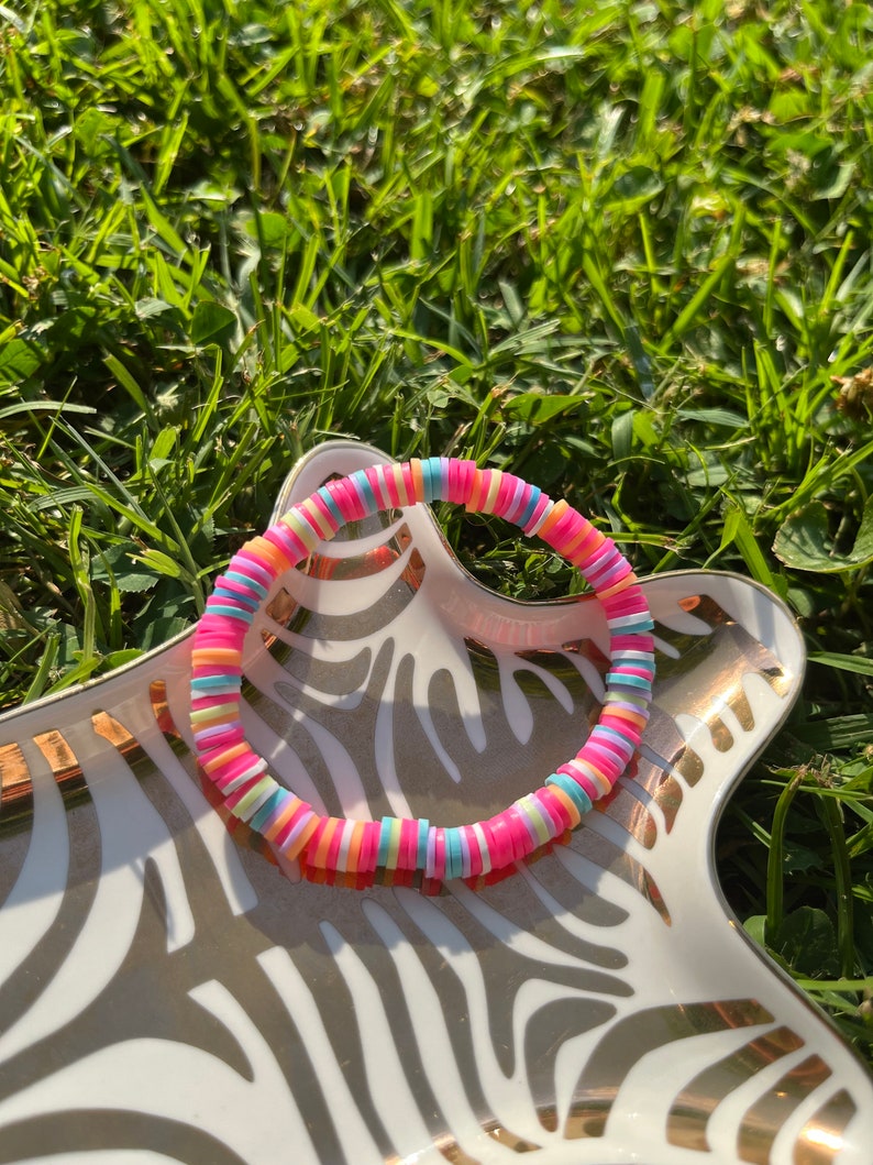 Preppy Summer Clay Bead Bracelets - Etsy