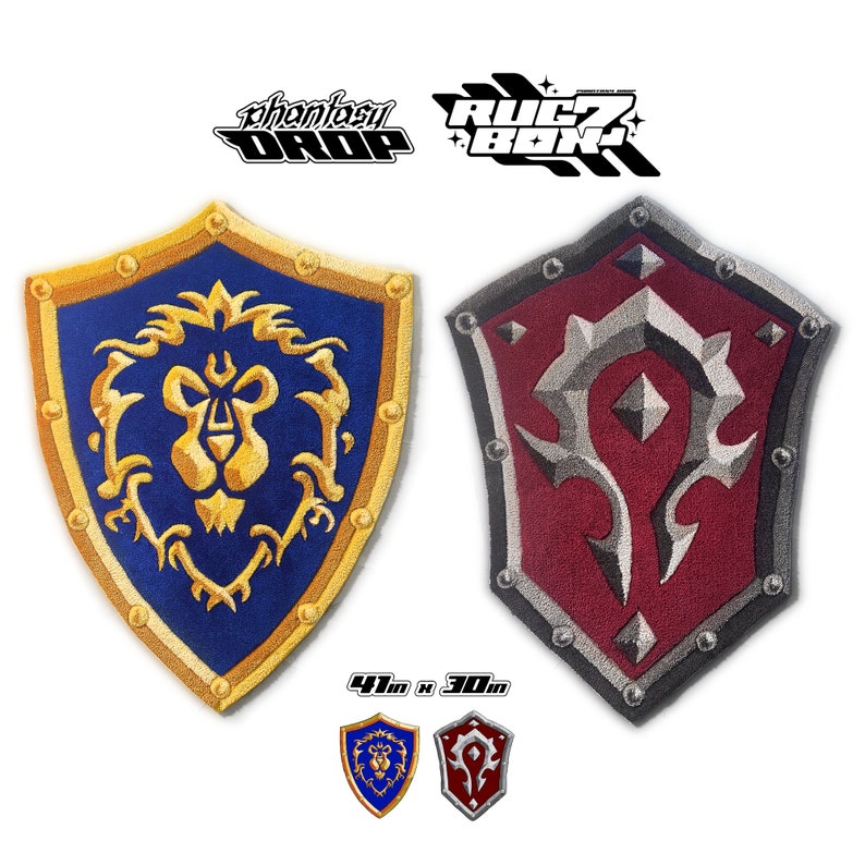 Wow Horde Alliance Shield Rug (set or Individual), Handmade to Order ...