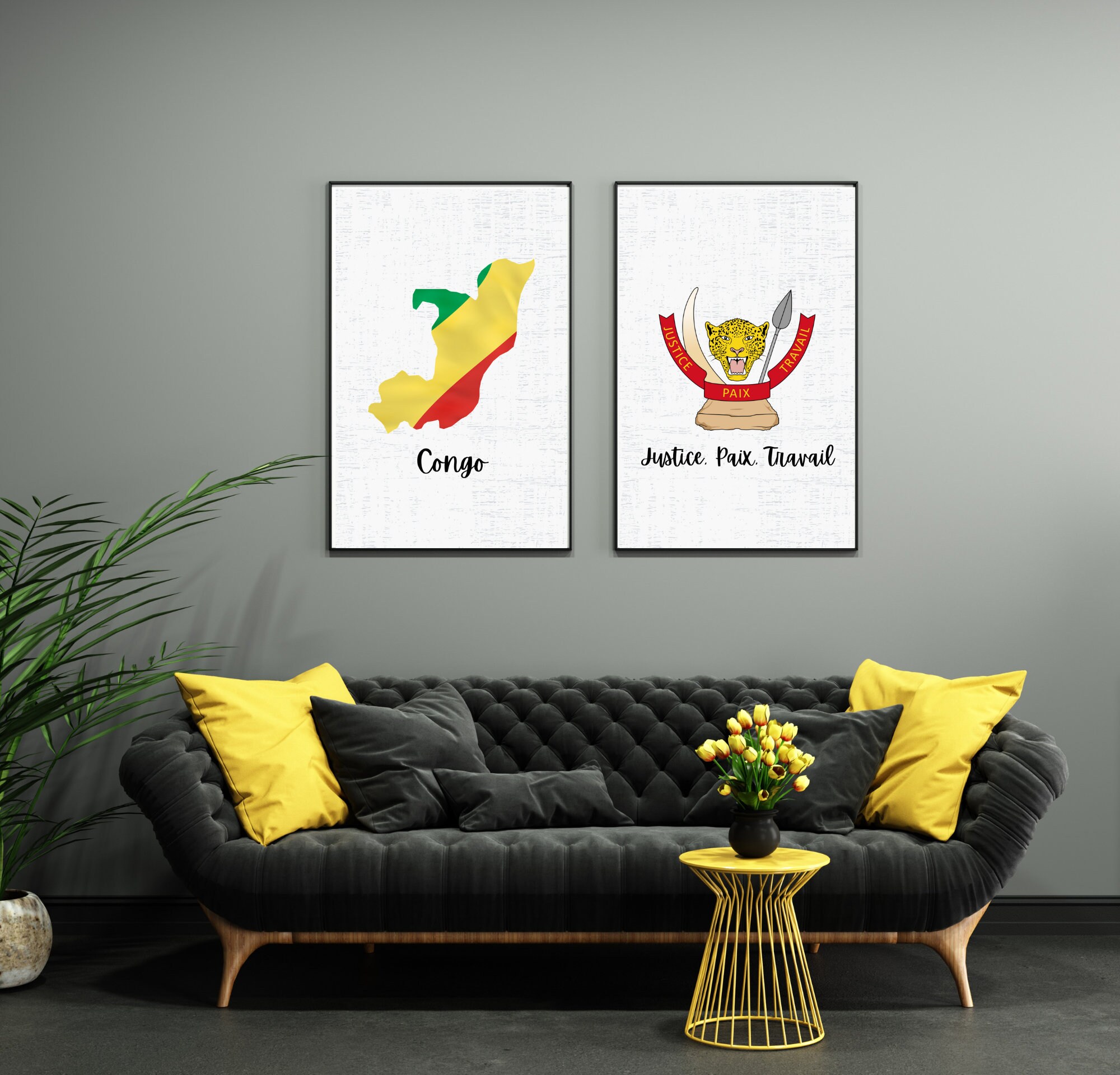 BUNDLE 50 POSTERS of 23 Countries Wall ART Boho Country, Map and Flag ...