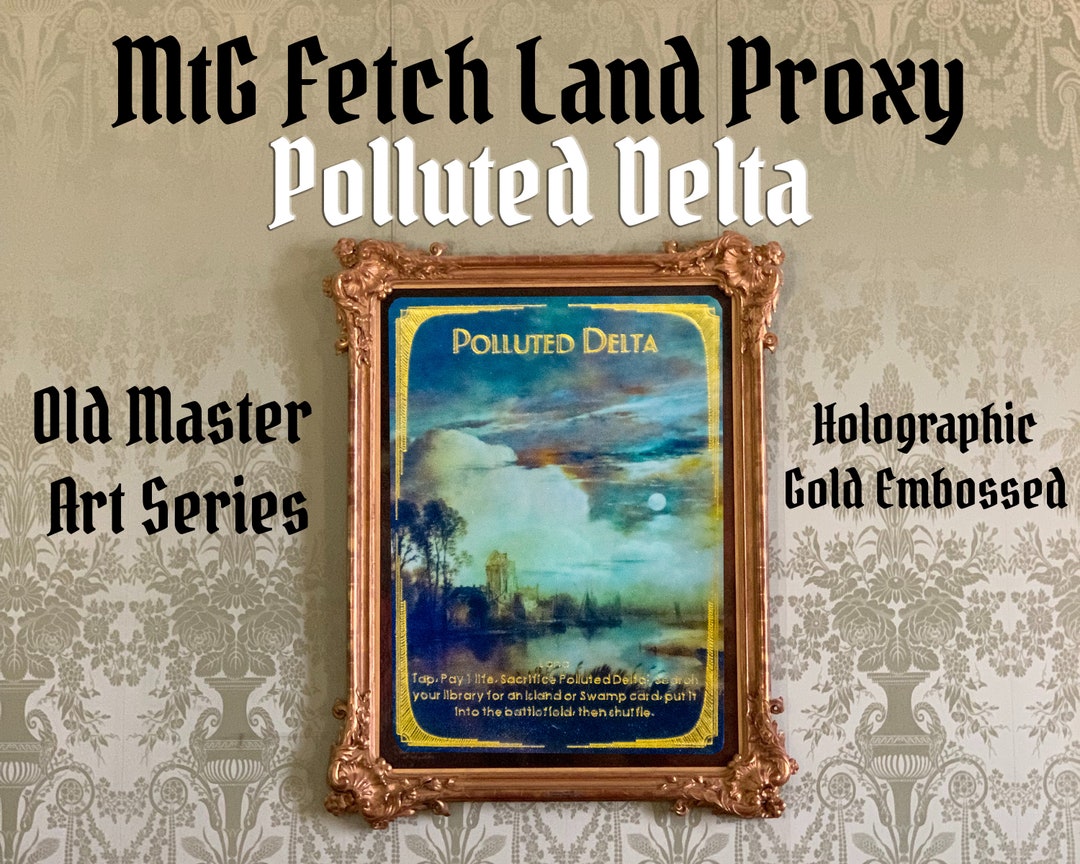 Handmade MTG Proxy Land Polluted Delta Vintage Art Holographic ...