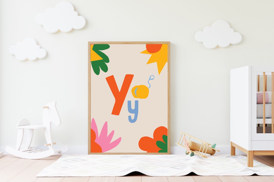 Letter Y Yoyo Nursery Print • Kids Bedroom Wall Art • Nursery Wall Art ...