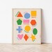 Set of 3 Educational Prints Alphabet, Numbers and Shapes Nursery Prints ...