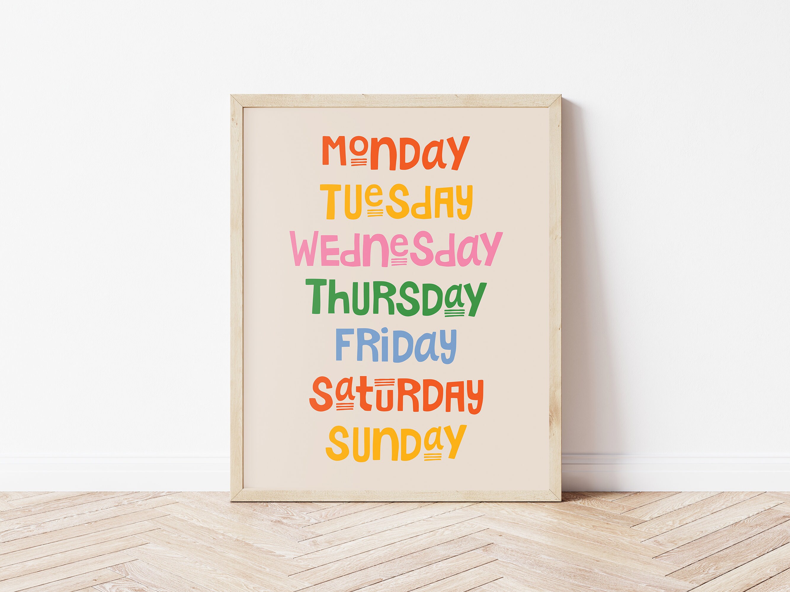 Rainbow Days of the Week Poster Printable Educational Wall Art Rainbow ...
