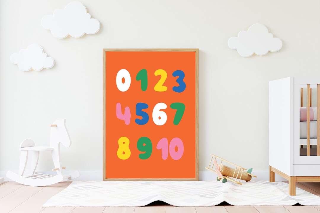 Numbers Poster • Red Counting 0-10 Print Printable • Educational Wall ...