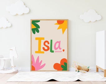 Luca Name Nursery Print Kids Bedroom Wall Art Nursery Wall Art Primary ...