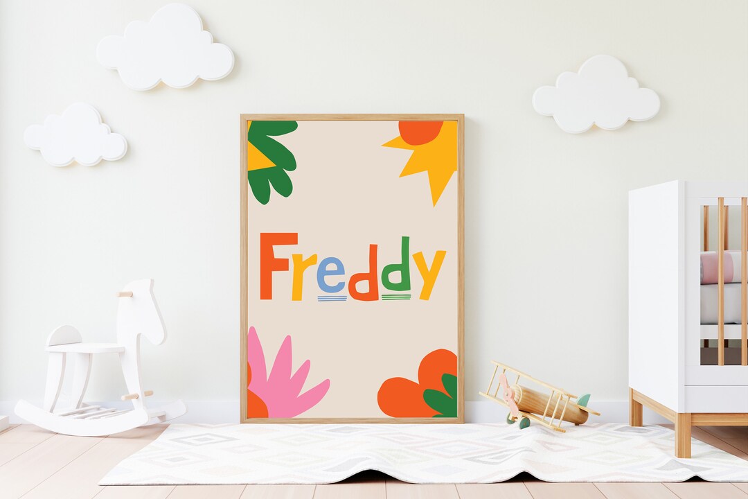 Freddy Name Nursery Print • Kids Bedroom Wall Art • Nursery Wall Art ...