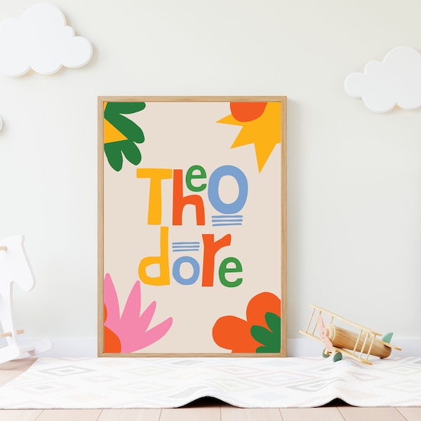 Luca Name Nursery Print Kids Bedroom Wall Art Nursery Wall Art Primary ...