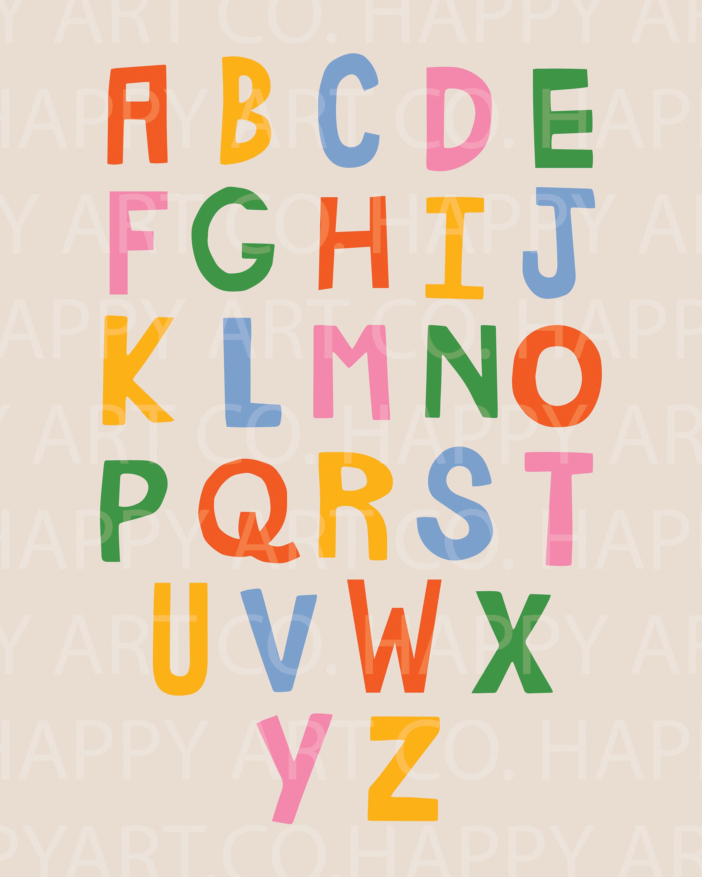 Rainbow Alphabet Poster • Printable Educational Wall Art • Rainbow ...