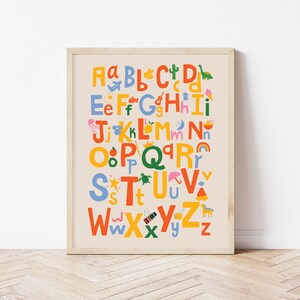 Alphabet & Numbers Nursery Prints: Primary Colors Wall Art (digital ...