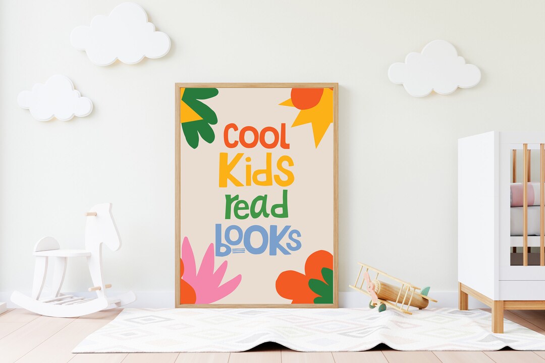 Cool Kids Read Books Print • Nursery Print • Kids Room Print • Playroom ...