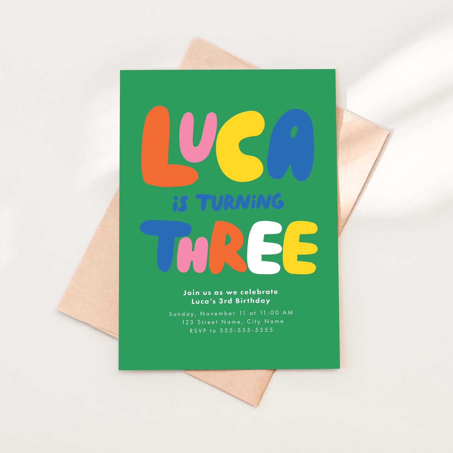 Kids Birthday Invitation Custom Birthday Invitation 1st Birthday ...