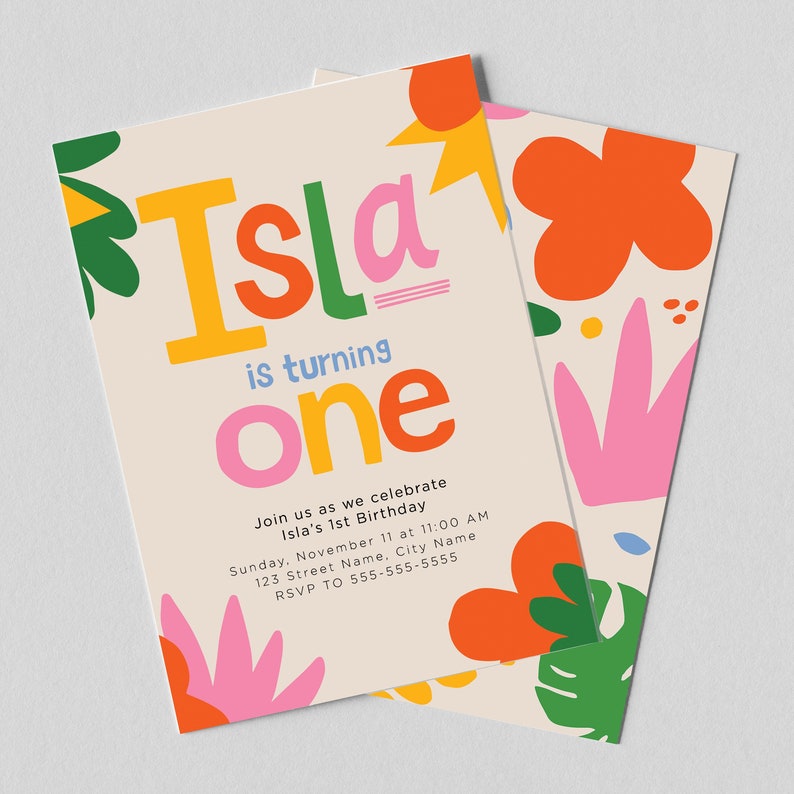 Custom Kids Birthday Invitation: Colorful Party Design (digital ...