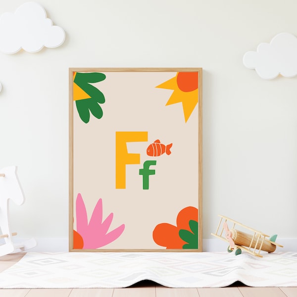 F Letter Print - Etsy