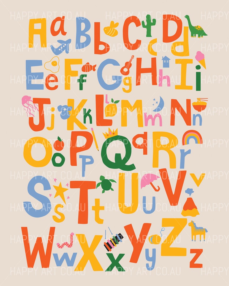 Alphabet & Numbers Prints | ABC 123 Wall Art | Counting and Letters ...