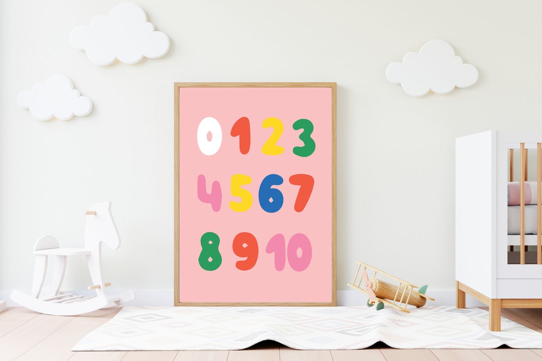 Numbers Poster • Pink Counting 0-10 Print Printable • Educational Wall ...