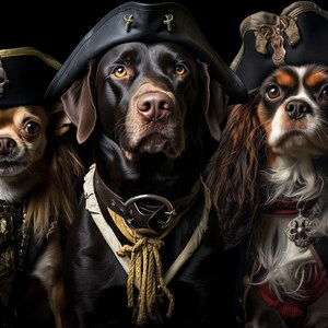 Pirate Dog Clipart Bundle, Watercolor Art, Human Animal PNG, Digital ...