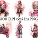 Bubblegum Pink Steampunk Clipart Bundle, Steampunk Watercolor Art ...