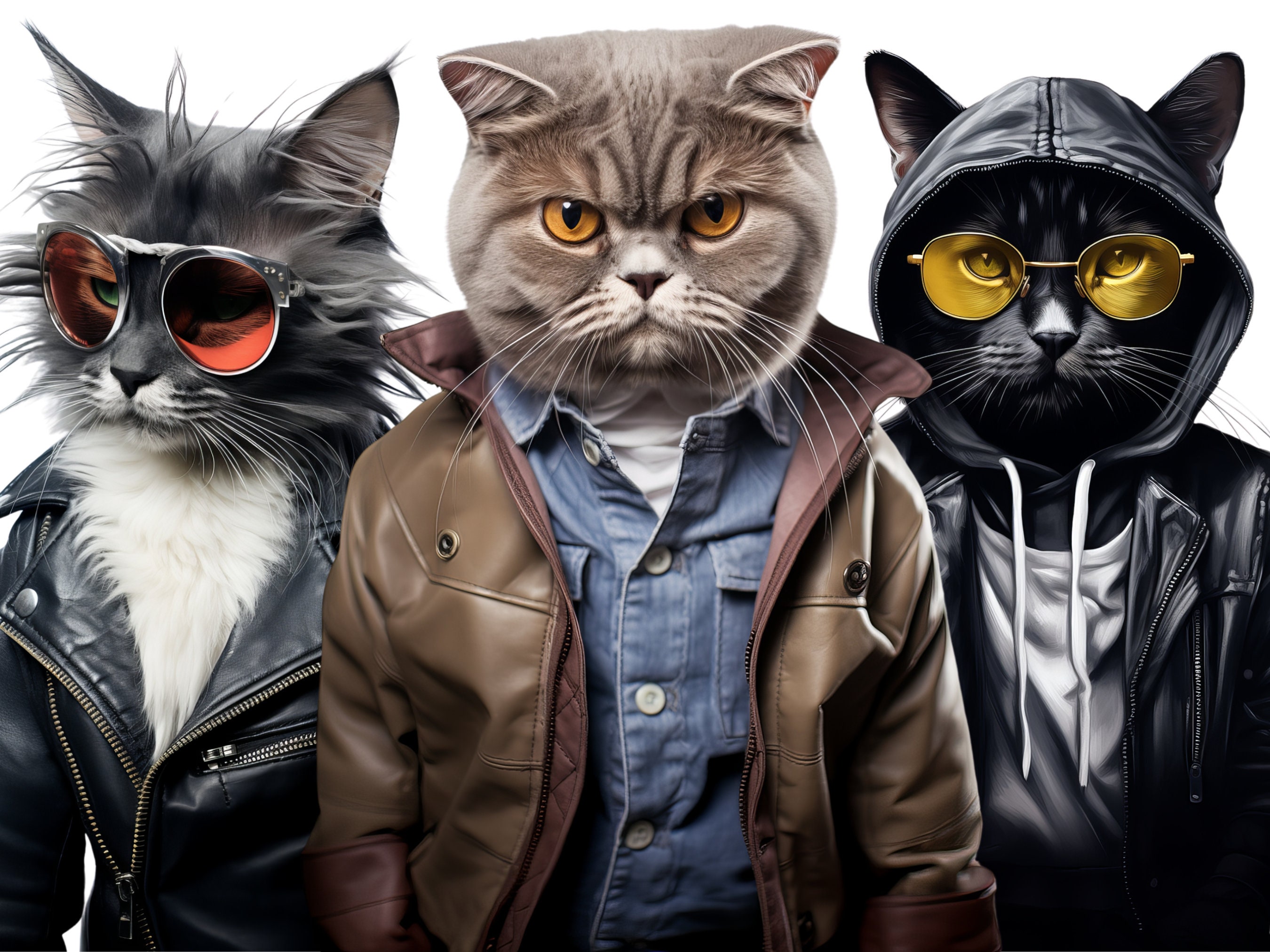 Cat Clipart Bundle Watercolor Cat Art Cool Cat PNG Digital Tabby ...