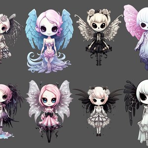 Undead Fairy Clipart Bundle, Digital Zombie Goth Girl, Halloween ...