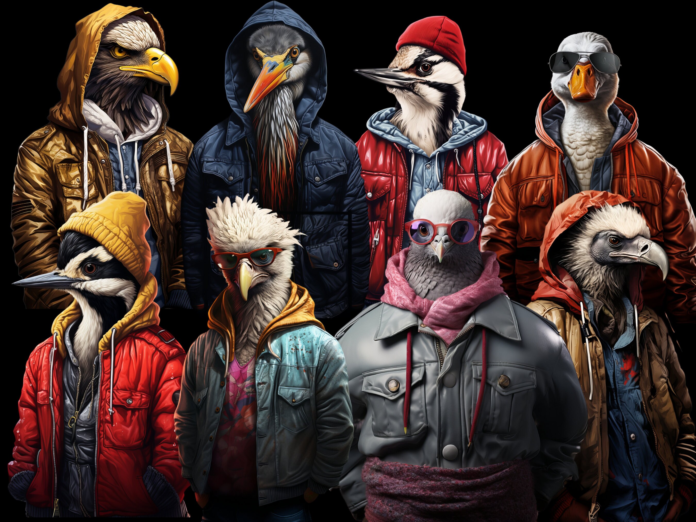 Hip Hop Bird Clipart Bundle, Rapper Cardinal Art, Human Animal PNG ...