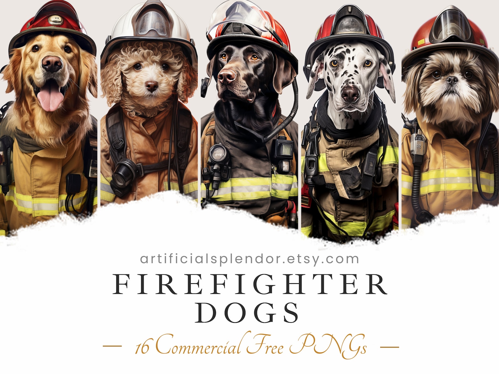 Firefighter Dog Clipart Bundle, Free Commercial Use, Fireman Dog ...