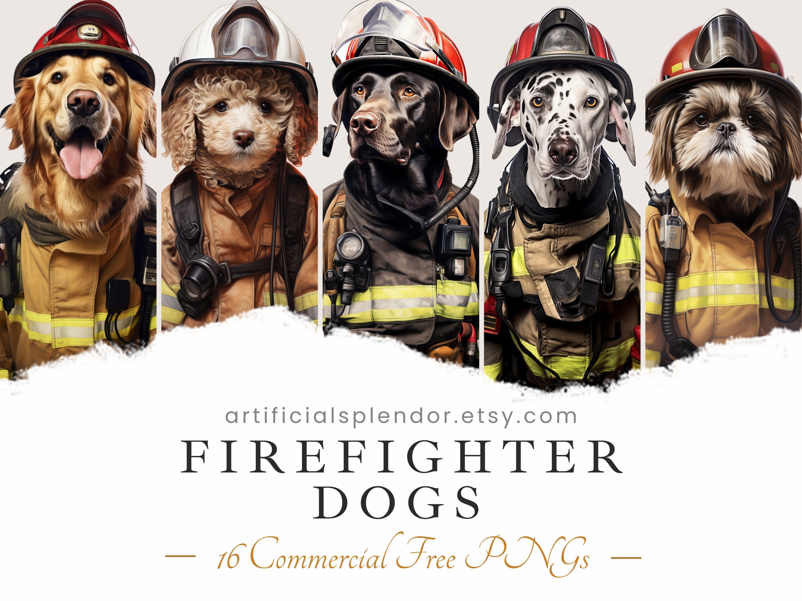 Firefighter Dog Clipart Bundle, Free Commercial Use, Fireman Dog ...