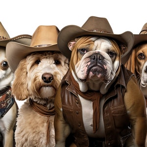 Dog Clipart Bundle Cowboy Country Western Pet Animal PNG Digital Canine ...