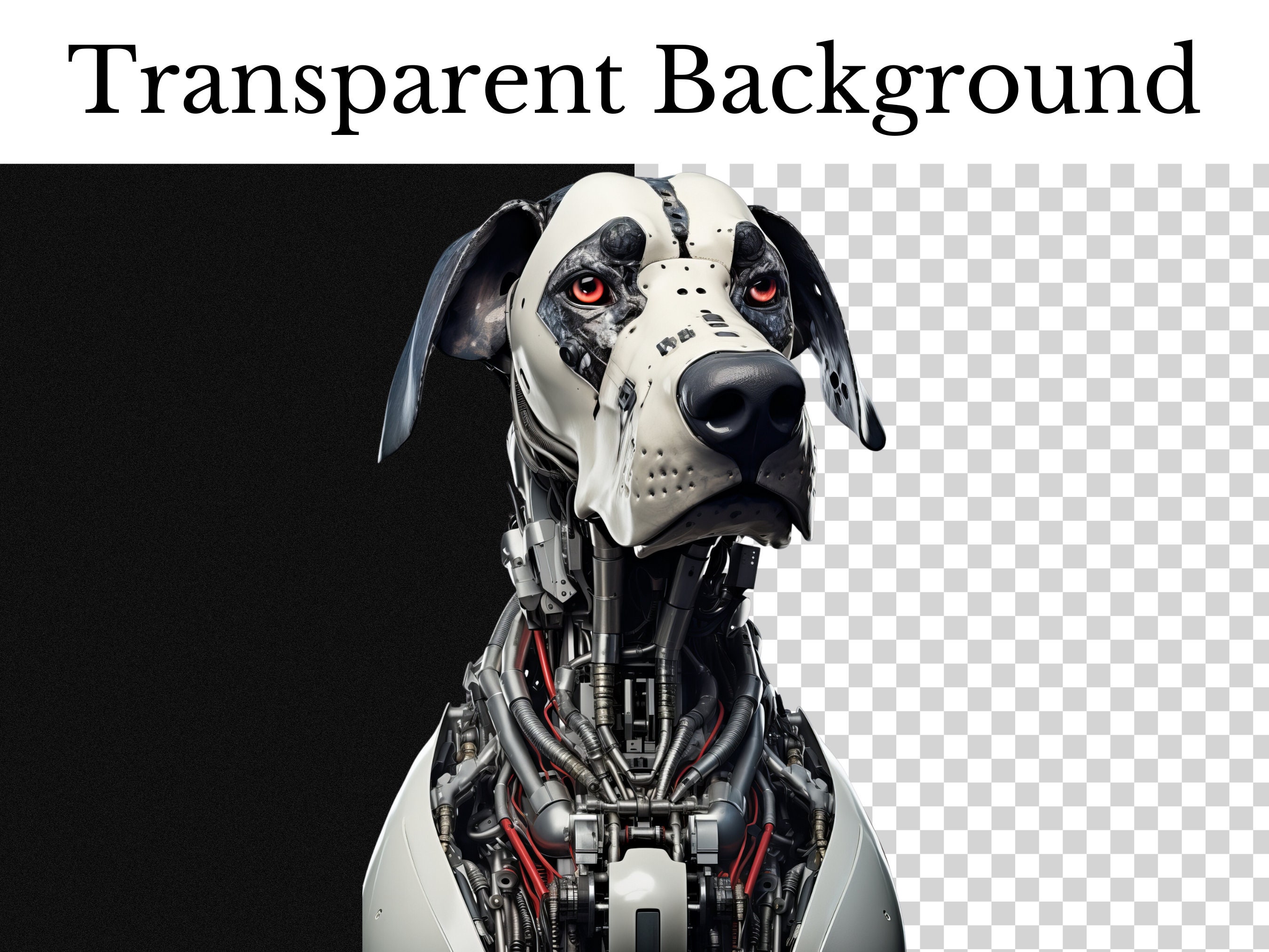 Robot Dog Clipart Bundle, Sci-fi Animal PNG, Watercolor Art Digital ...