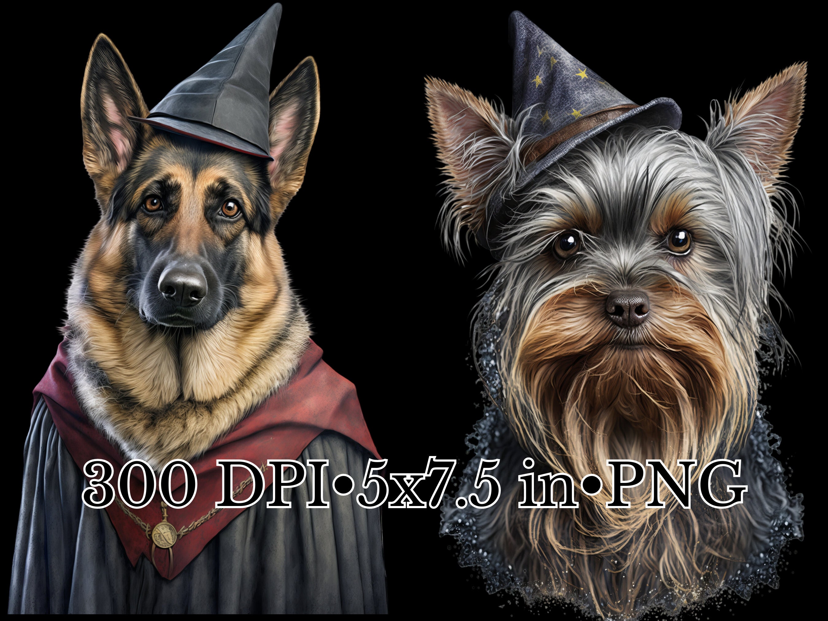Wizard Dog Clipart Bundle Witch Dog Watercolor Art Human - Etsy