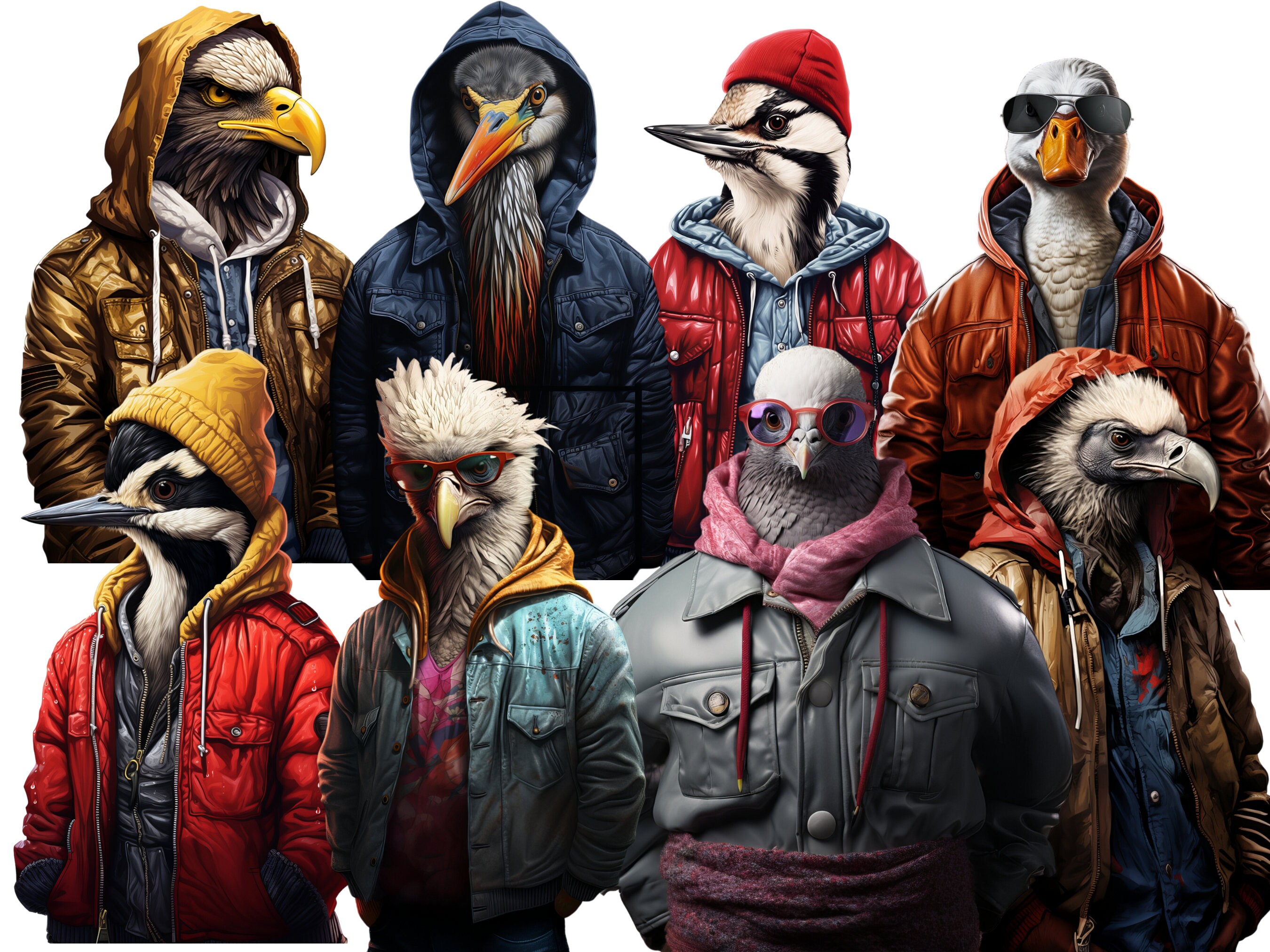 Hip Hop Bird Clipart Bundle Rapper Cardinal Art Human Animal - Etsy