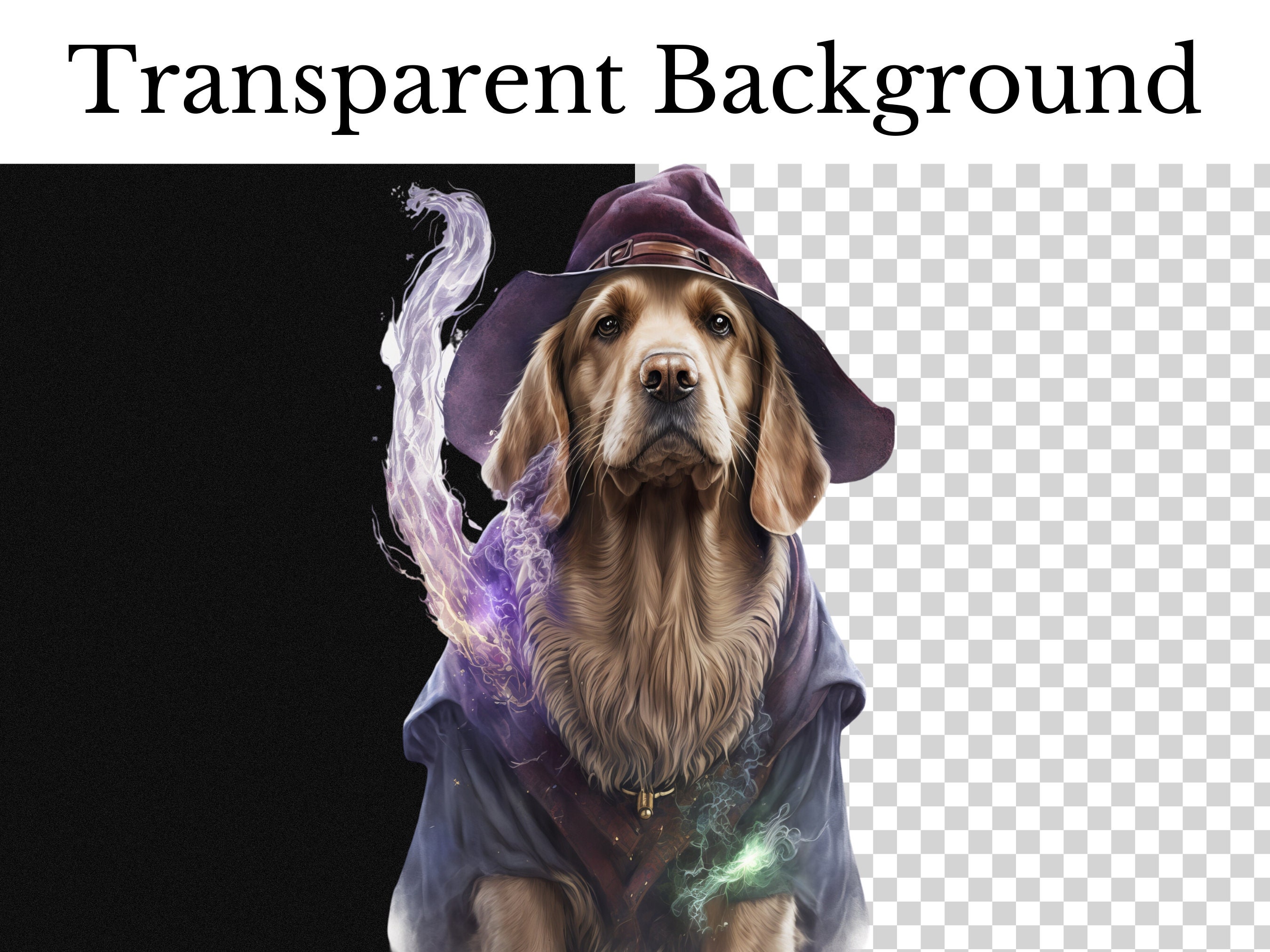 Wizard Dog Clipart Bundle Witch Dog Watercolor Art Human - Etsy