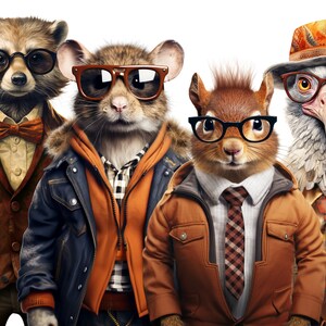 Hipster Woodland Animal Clipart Bundle Watercolor Forest Animal Art PNG ...