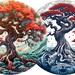 Tree of Life (asian Style) Clipart Bundle, Watercolor PNG, Transparent ...