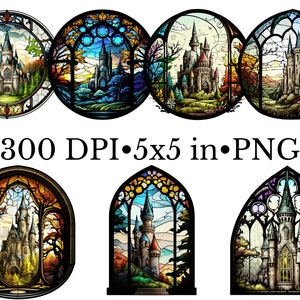 Castle Window Clipart Bundle, Watercolor PNG, RPG Item Art, Transparent ...