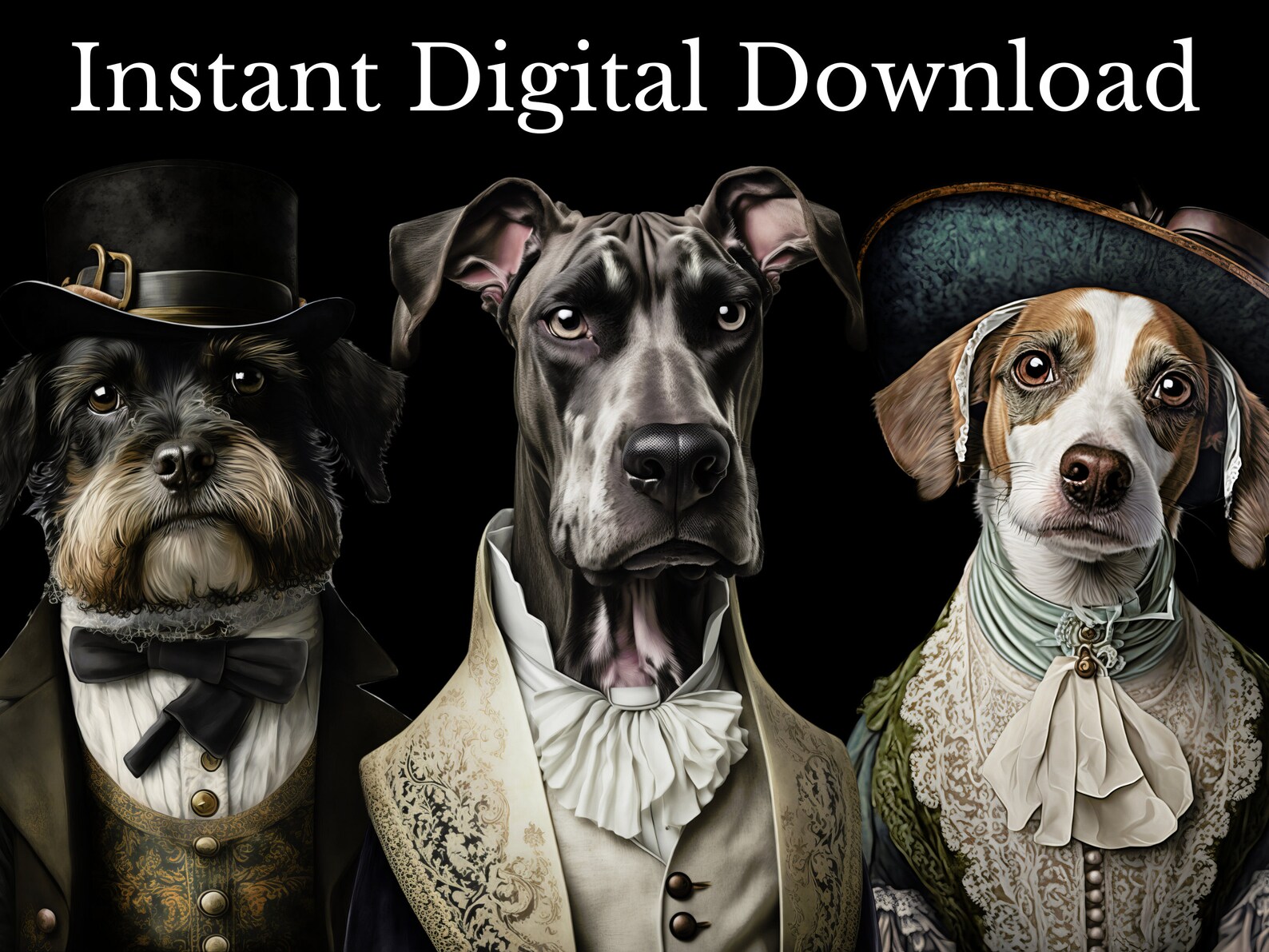 Dapper Dog Graphic Bundle, Watercolor Clipart, Human Animal PNG ...