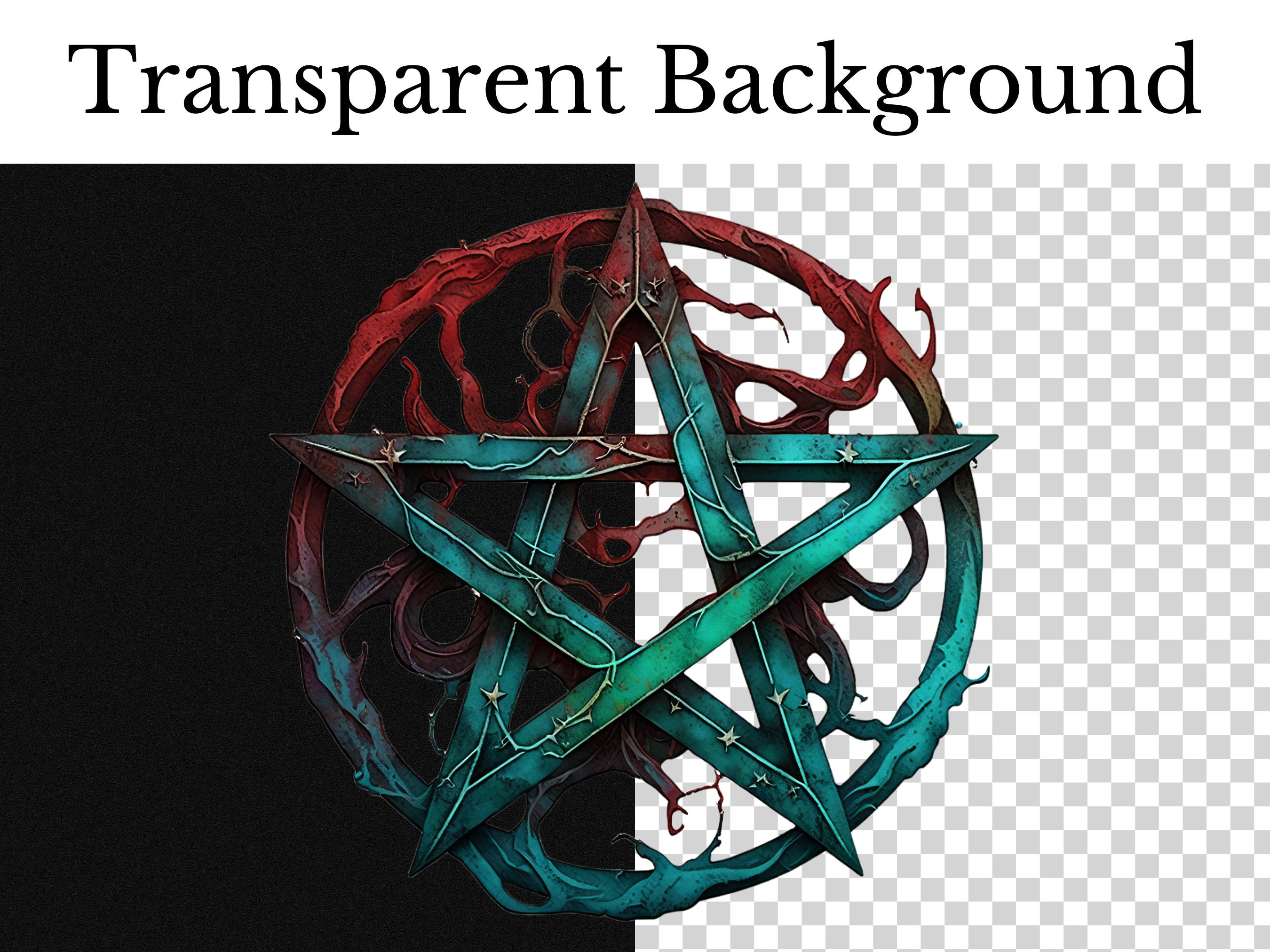 Pentagram Clipart Bundle, Watercolor PNG, Star Witchcraft Art ...