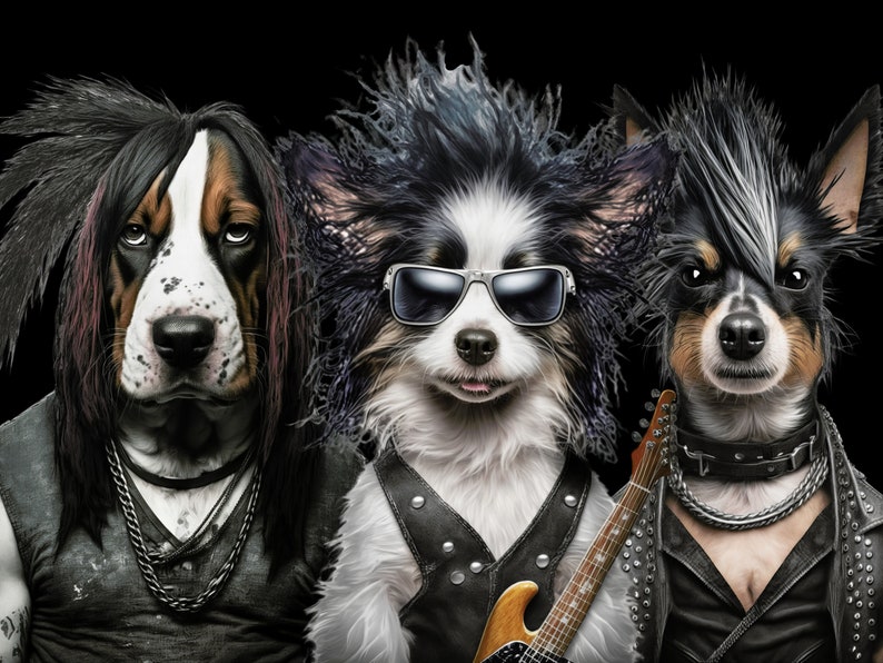 Rockstar Dog Clipart Bundle Watercolor Art Human Animal PNG - Etsy